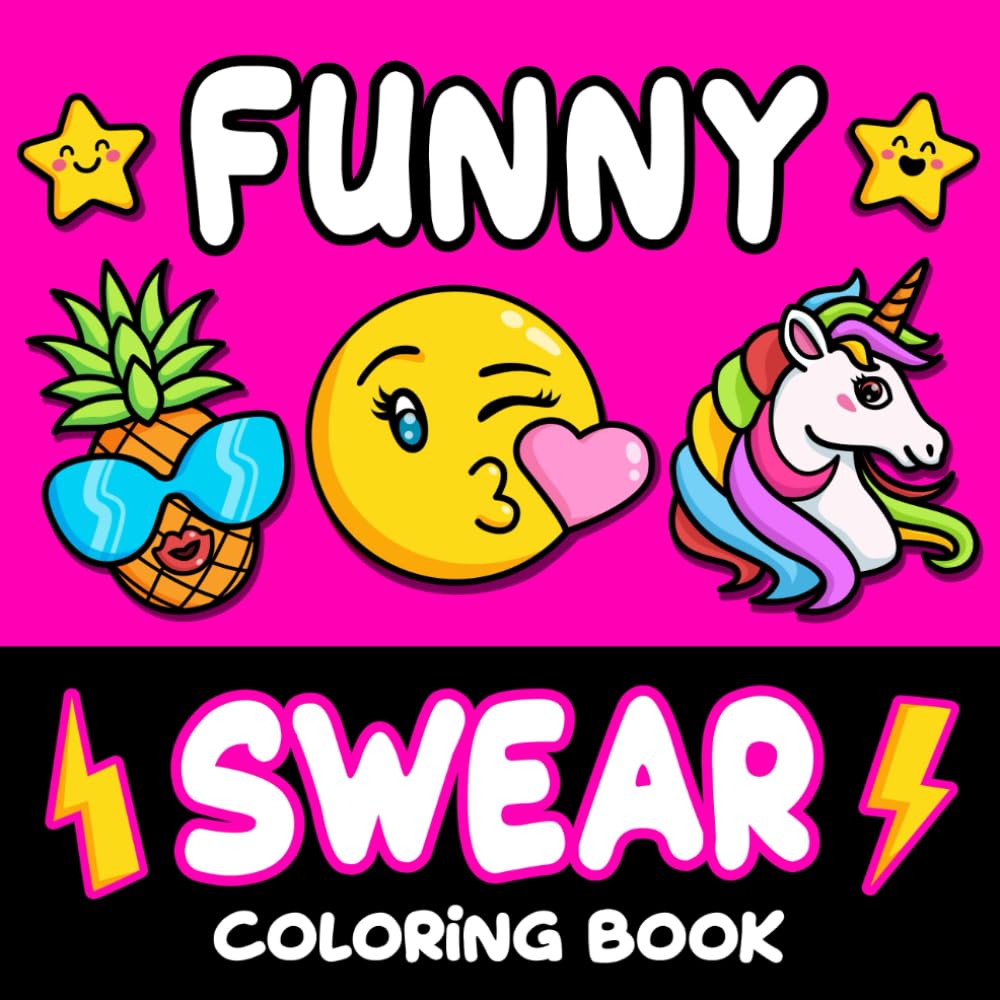 Amazon.com: Funny Swear Coloring Book: Bold and Easy Cuss Word Art for ...