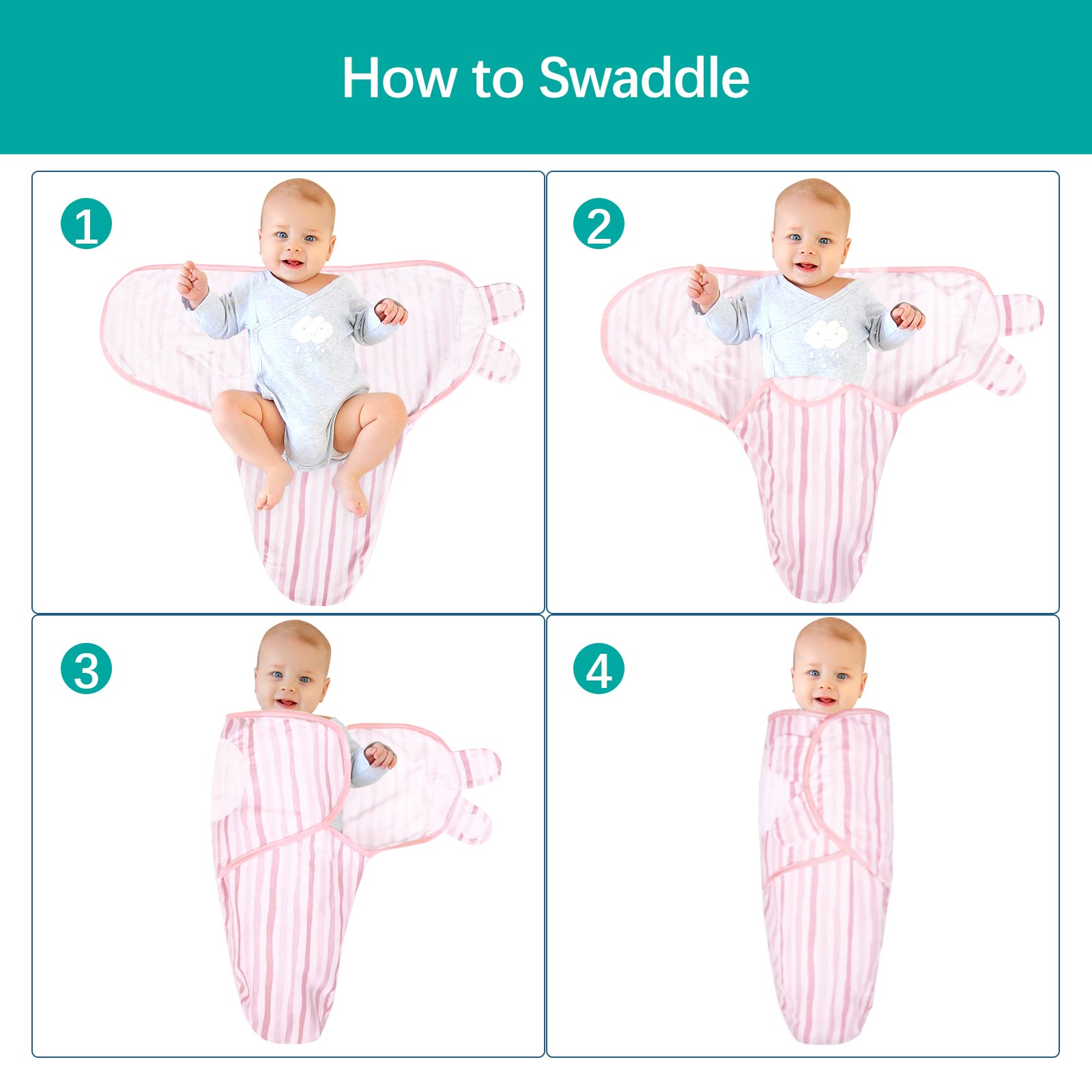 Biloban Swaddle Blankets Baby Girl, Baby Swaddles 3-6 Months, Baby ...
