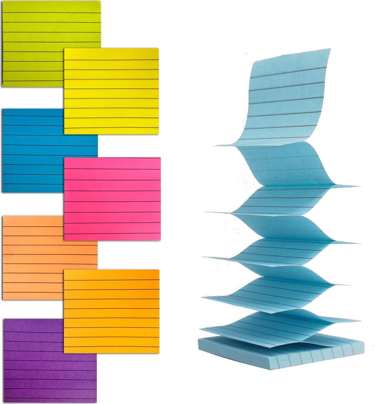 Amazon.com : 8 Pack Pop Up Sticky Note Pads with Lined 3x3 Refills ...