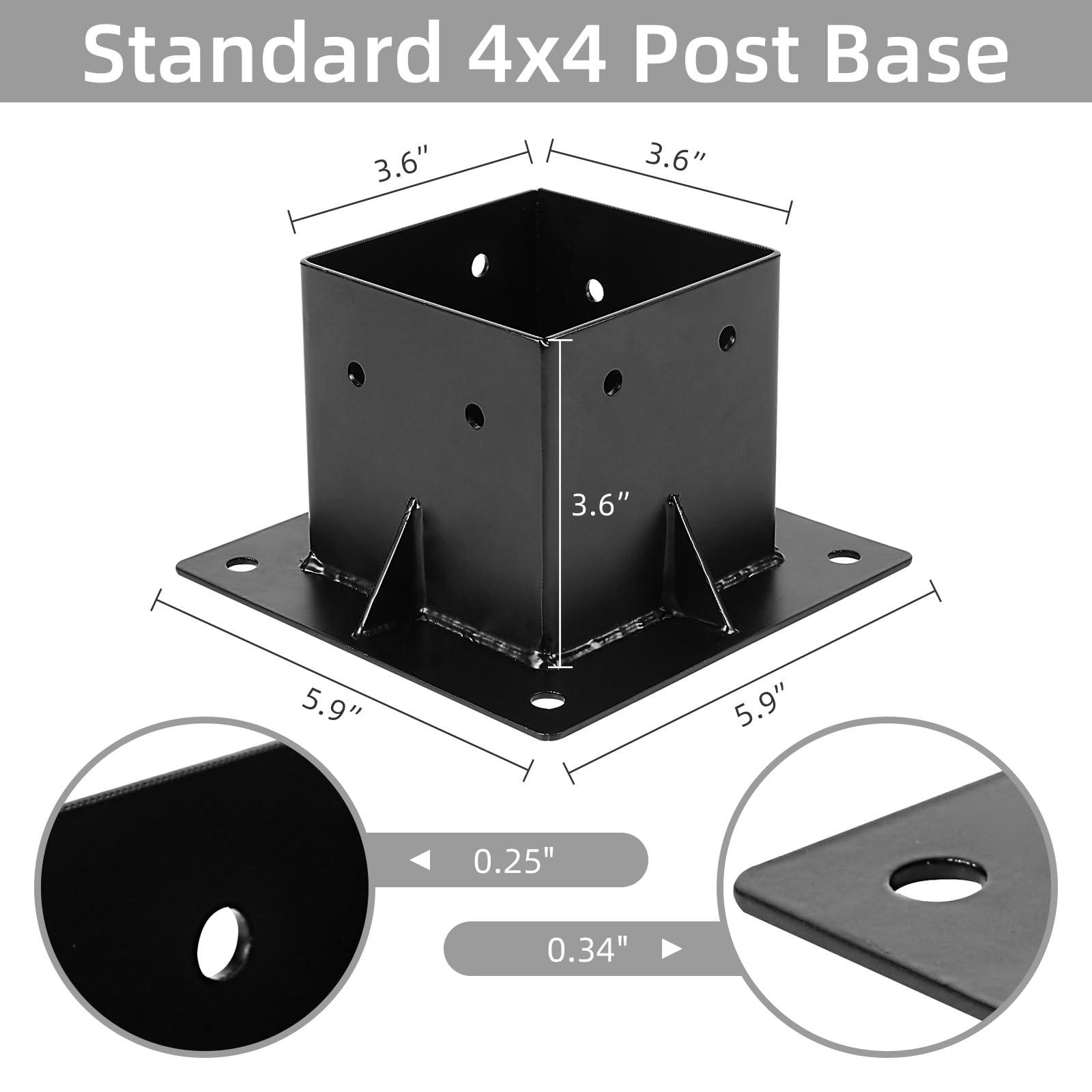 Snapklik.com : Rasugarlary 4x4 Post Base, Deck Post Anchor Base