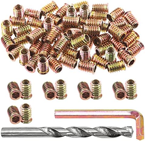 NUZAMAS 50 Pcs Screw-in Nut M8 x 20 Sockets Threaded Insert Wood ...