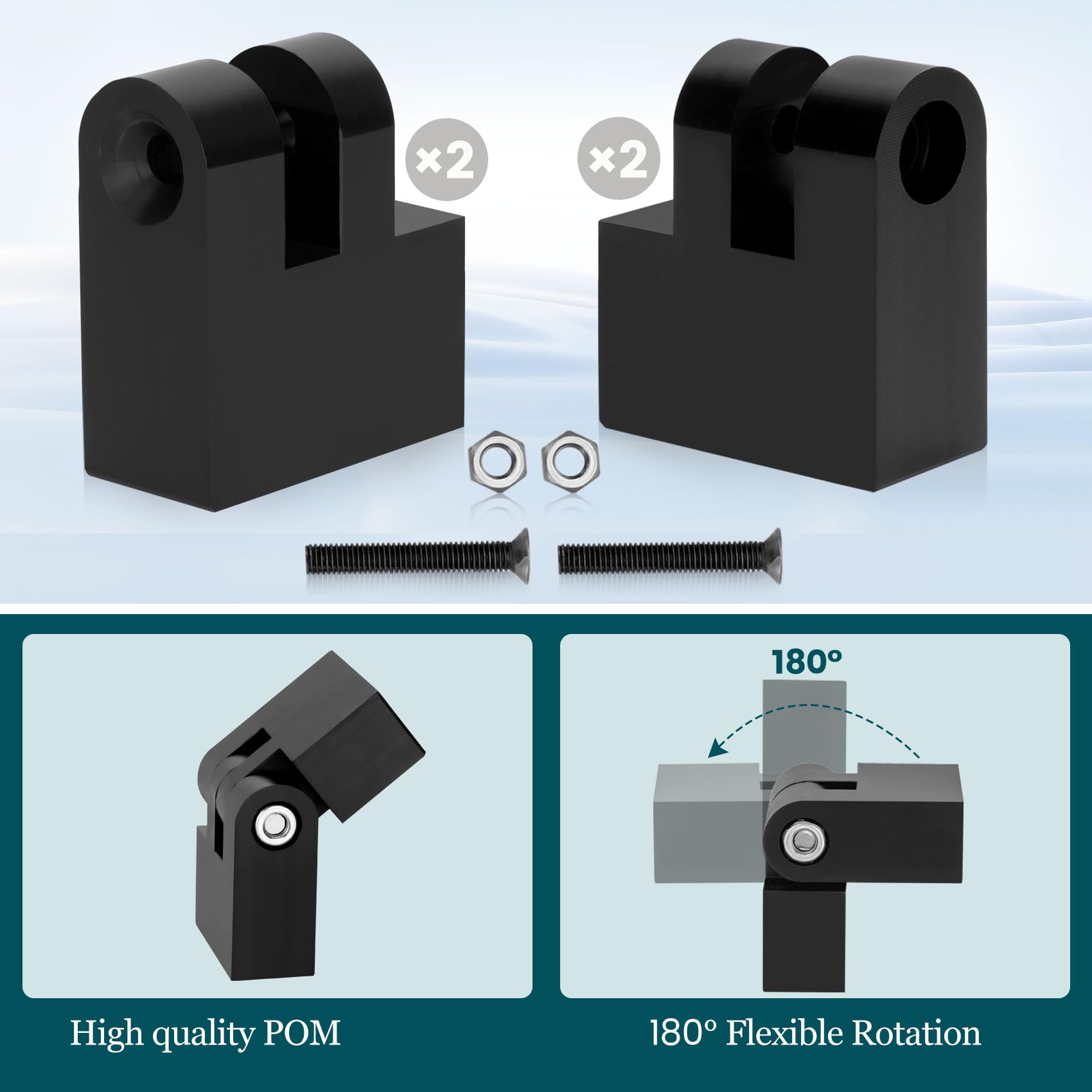 Snapklik.com : Flat Handrail Accessories Connector Hand Rail, 2Pack 180 ...