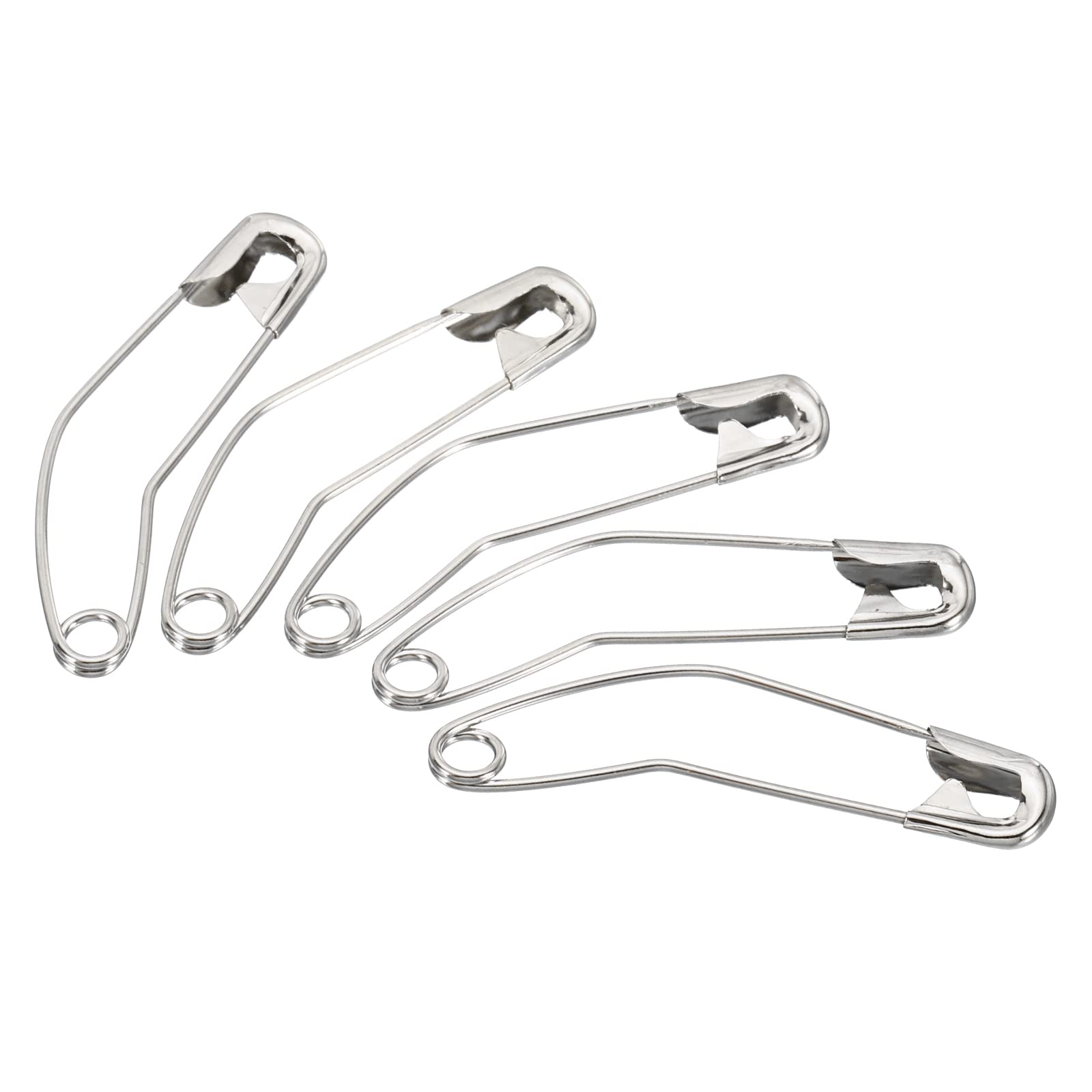 MECCANIXITY Safety Pins 1.97 Inch Metal Nickel Plated Curved Sewing ...
