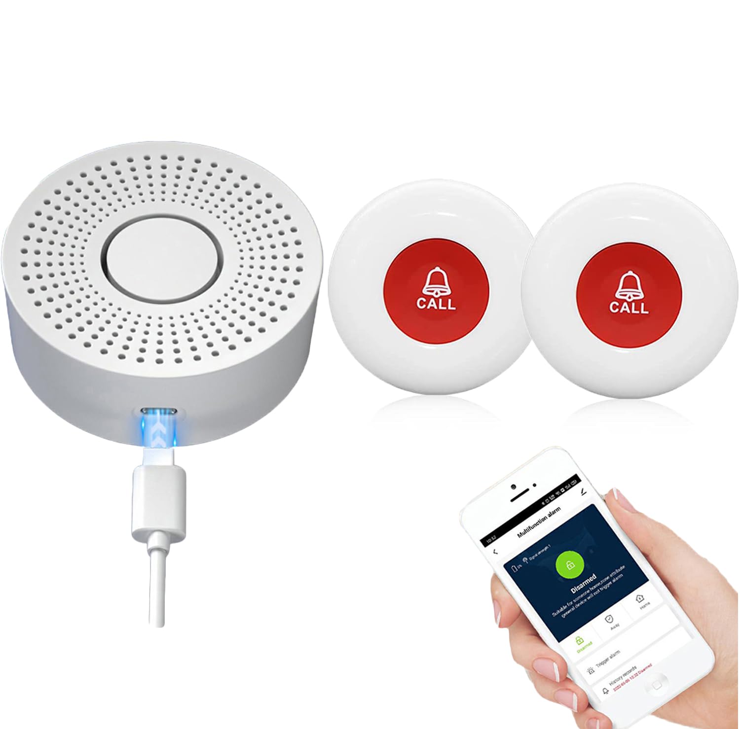 WiFi Smart Caregiver Pager Call Button Wireless Caregiver Alert System ...