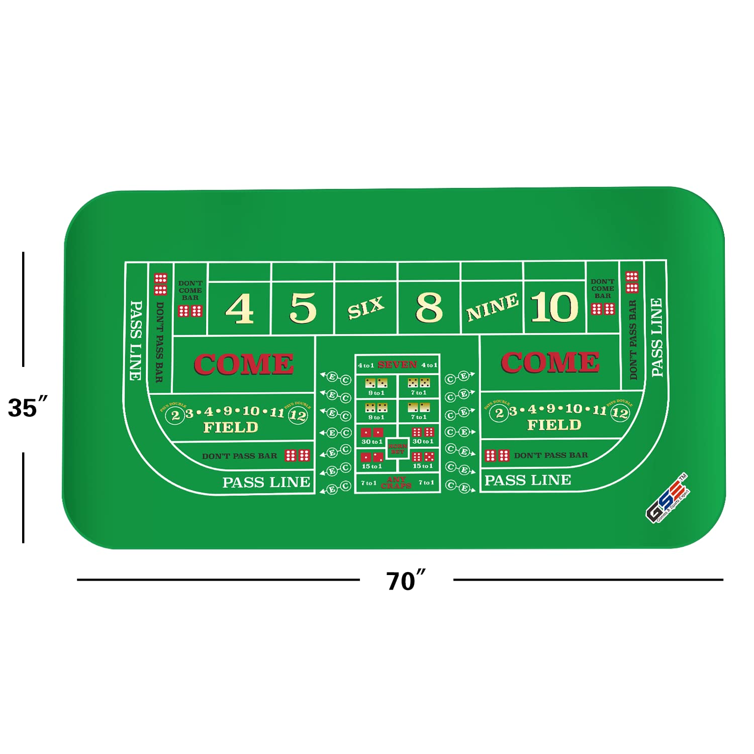 Snapklik.com : GSE 70 X 35 Portable Professional Co Craps Tabletop ...