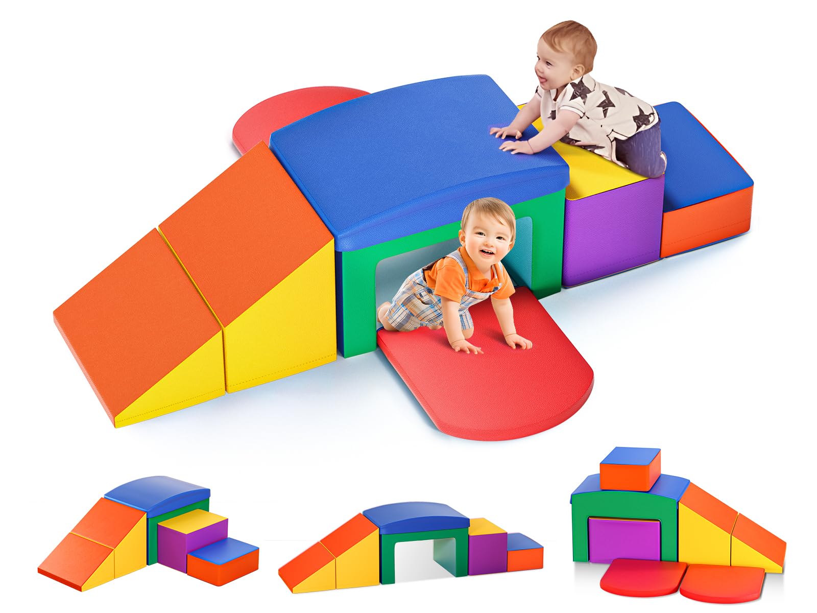 Amazon.com: Lischwert Indoor Soft Foam Climber Play Sets, Toddler ...