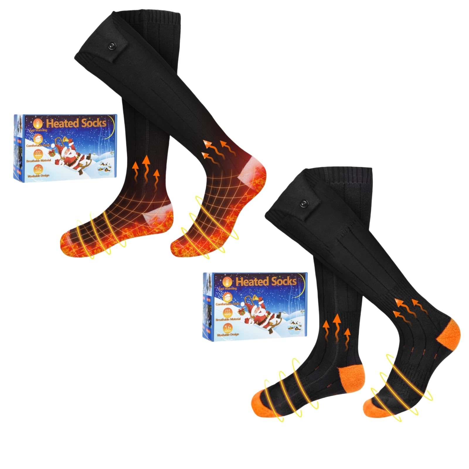 Amazon.com: 2 Pack Heated Socks, Heated Socks for Women Men, 5000mAh ...