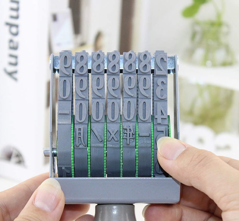 7 Lines Numbering Stamp, Adjustable Date Stamp,Labels Stamps, Rolling ...