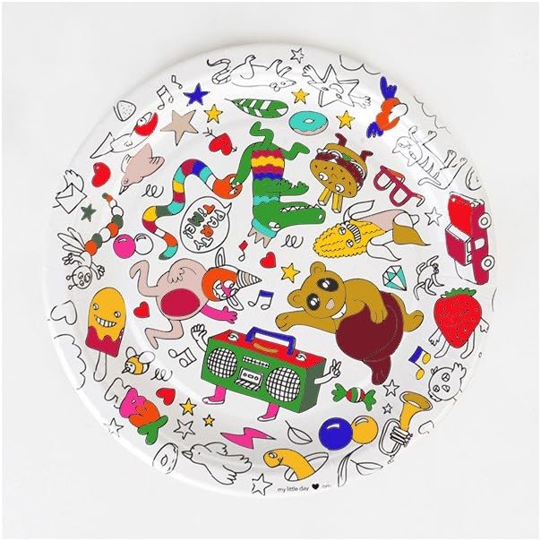 Assiettes en Carton à Colorier (x8) - OMY : Amazon.fr: Cuisine et Maison