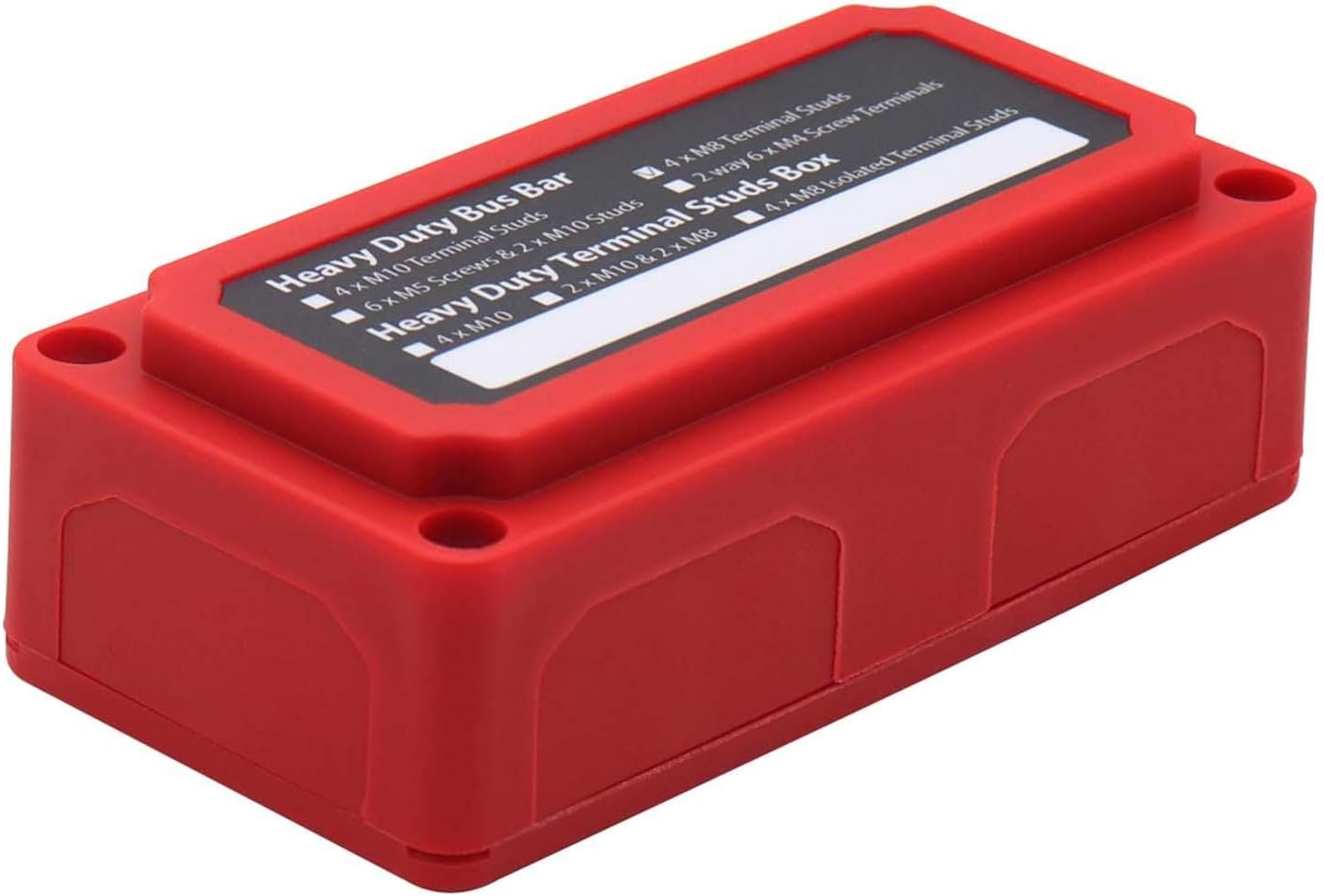 luukiy Bus Bar Box, 300A High Current Red Shell Busbar Case, 4 M8 Studs ...