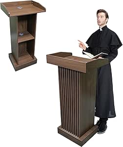 Amazon.com: Fakednss Wood Podium Lectern Stand - Church Pulpit Podium ...
