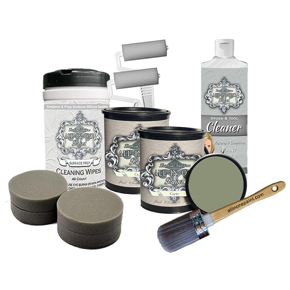 ALL-IN-ONE Paint, 2 Quart Cabinet Paint Bundle and Tool Kit - Crete ...