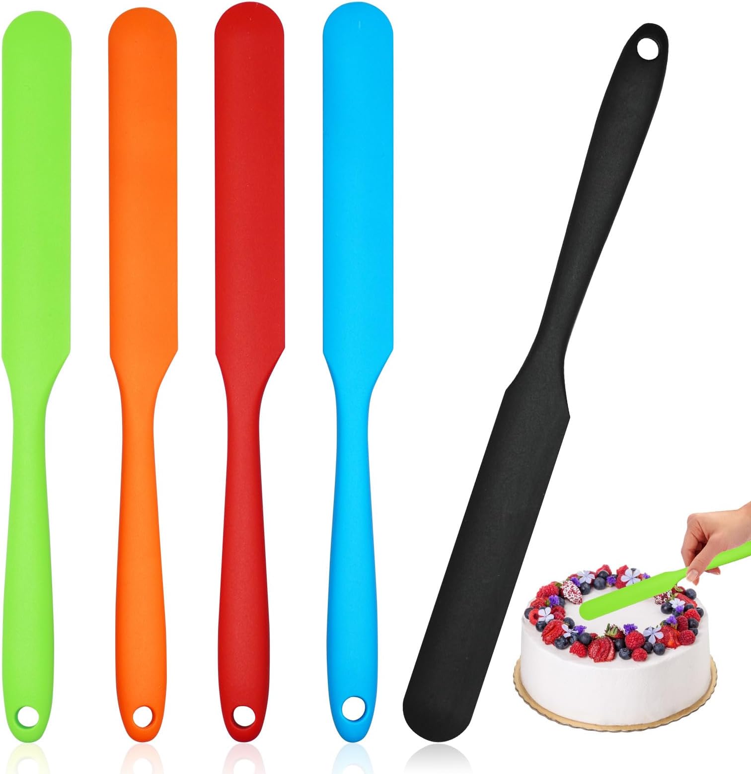 Amazon.com: Silicone Jar Scraper Spatulas, 5pcs Heat Resistant Cake ...