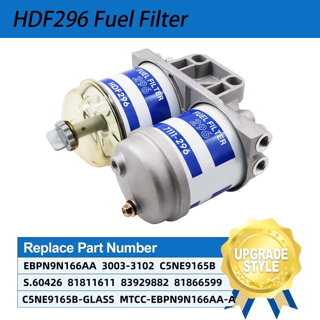 Snapklik.com : HDF296 Dual Tractor Fuel Filter CAV Style Replace 3003 ...