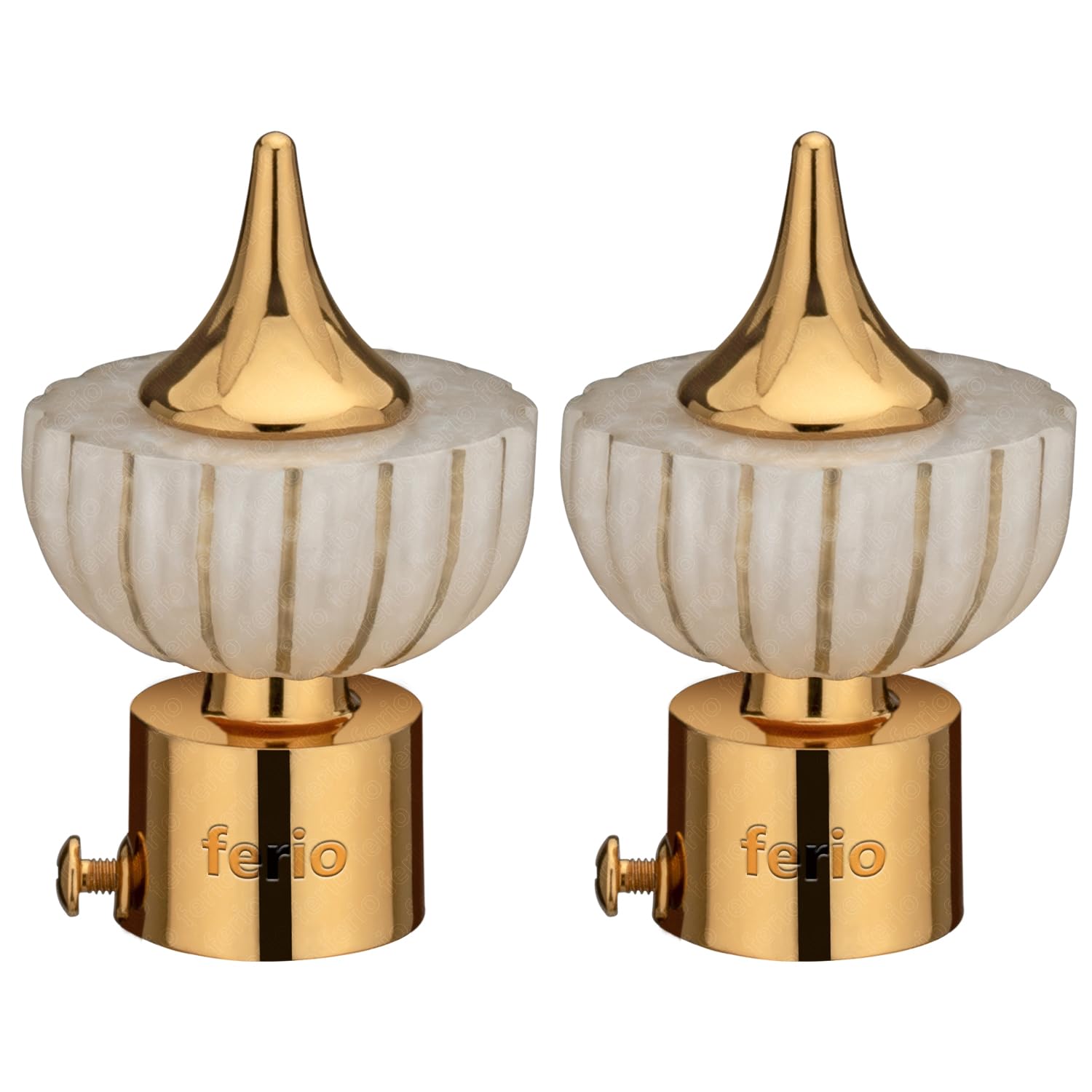 Buy FERIO Curtain Knobs for 1 Inch Curtain Rod | Curtain Holders (Parda ...