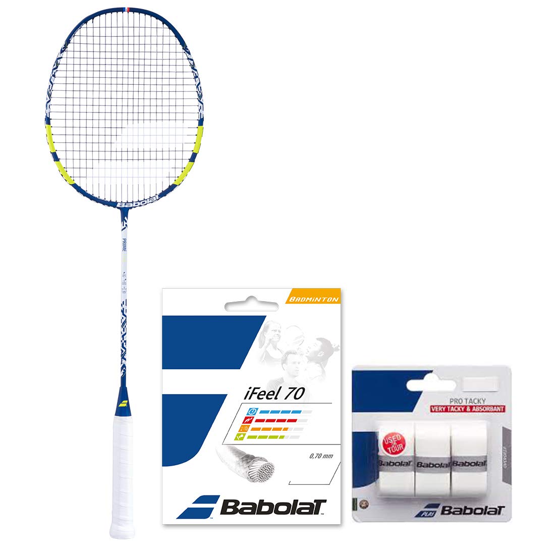 Buy BABOLAT Prime LITE Full Graphite Strung Badminton Racket with I-Feel 70 String 10.2M,0.70MM ...