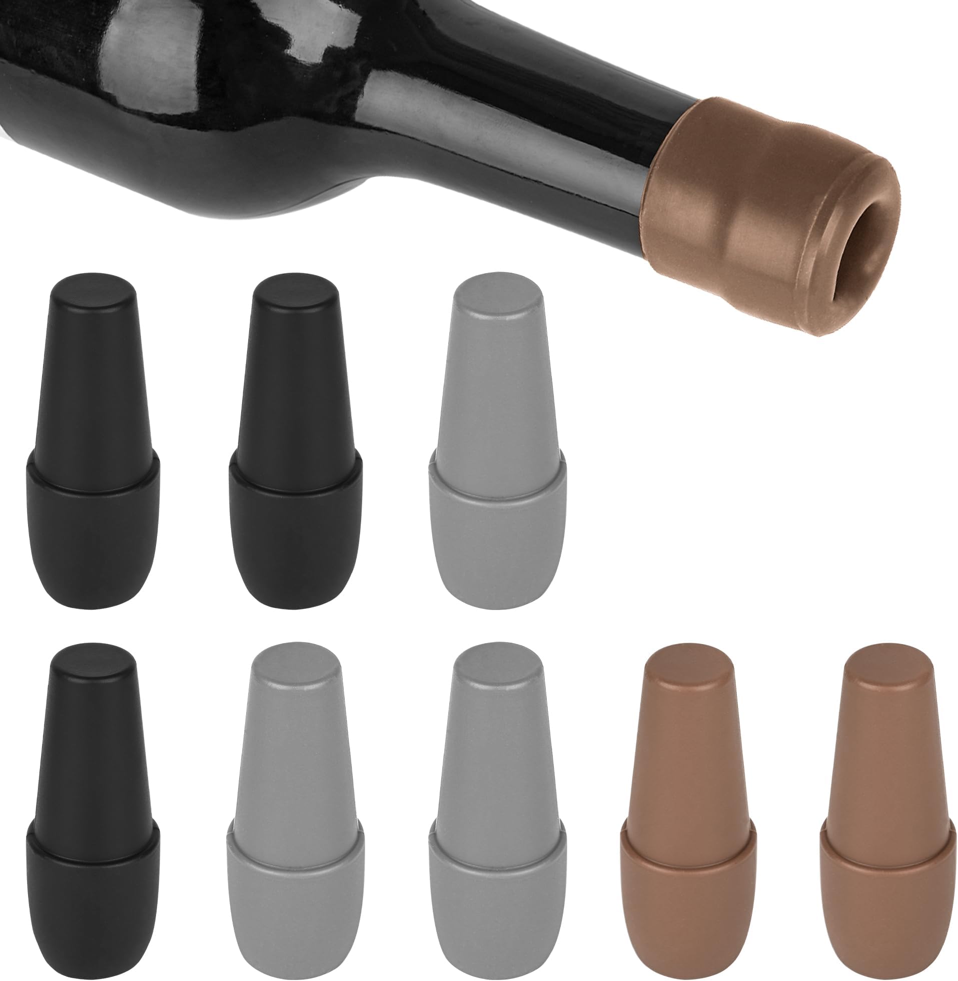 Amazon.com: Wine Stoppers Beverage Bottle Sealer Soft Silicone Wine ...