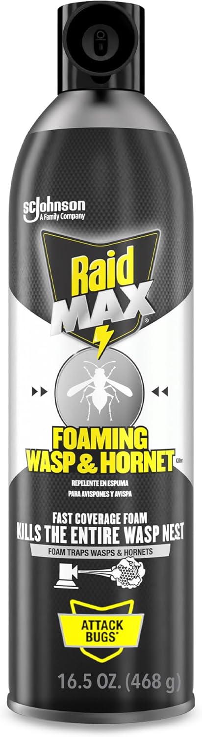Amazon.com: Raid Max Foaming Wasp & Hornet Killer, Fast Coverage Foam ...
