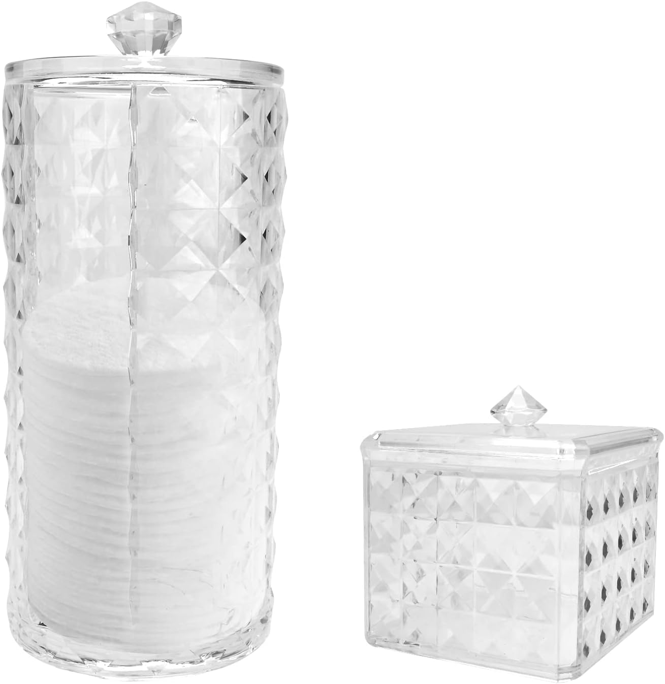 Compactor Transparent Cotton Wool Pad Storage Container and Dispenser ...