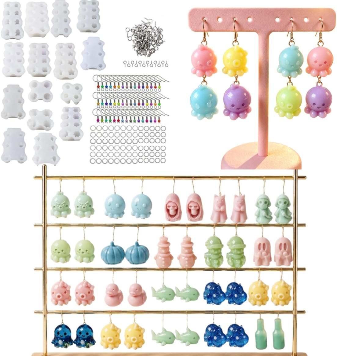 Amazon.com: 15 Style Chrismas Halloween Resin Earring Epoxy Casting ...