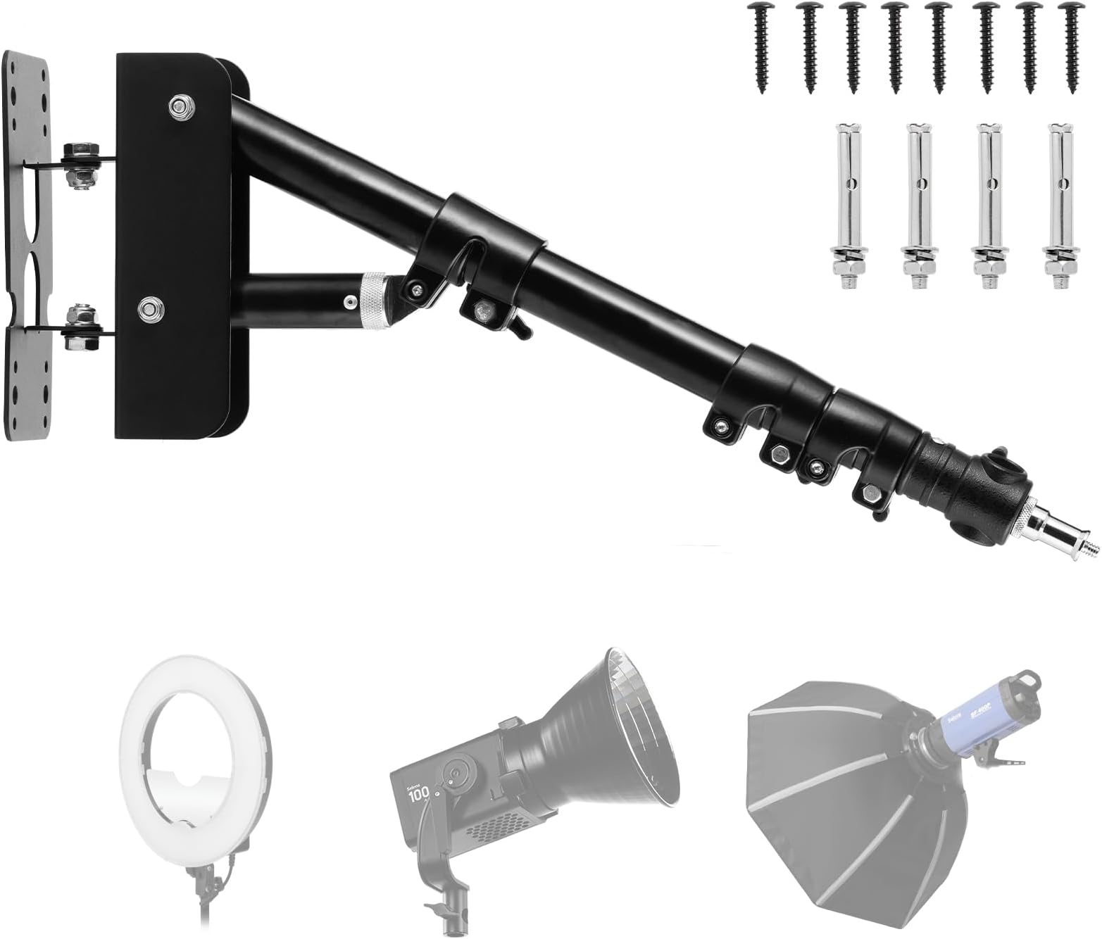 Amazon.com : SITTO Ring Light Wall Mount 43inch/110cm, Triangle Boom ...