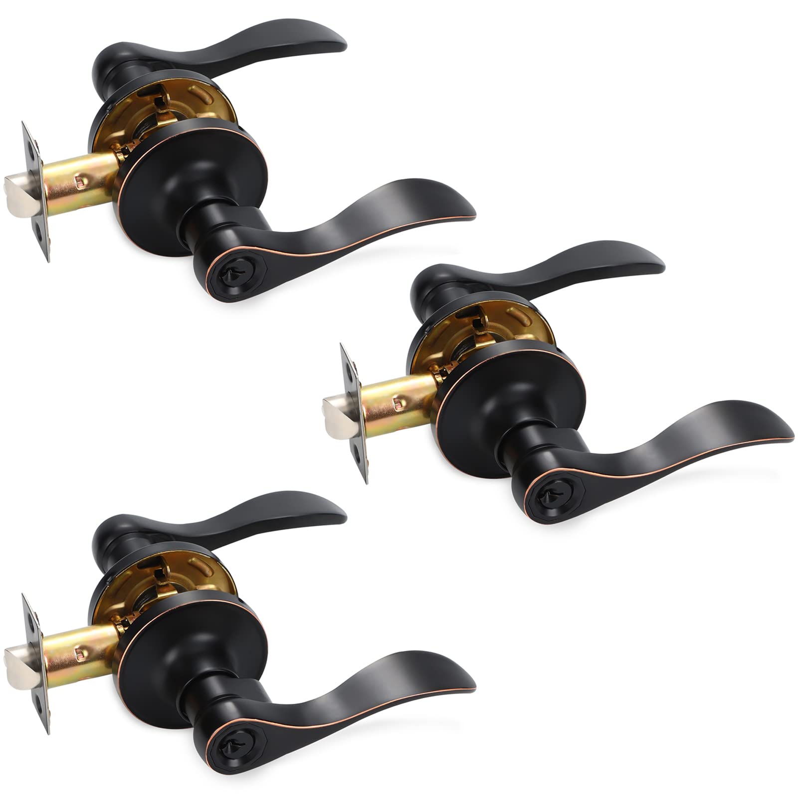 E-Home Hardware 3 Pack Keyed Alike Entry Door Handle, Oil Rubbed Bronze ...