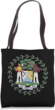 Amazon.com: National Emblem Seal Symbol Coat of Arms of Belize Tote Bag ...