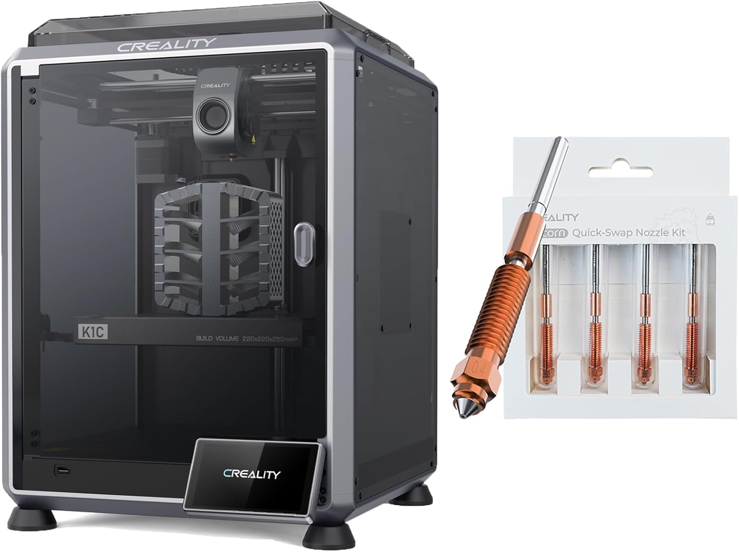Creality K1C 3D Printer with Unicorn Quick-Swap Nozzle Kit Bundle 0.4mm ...