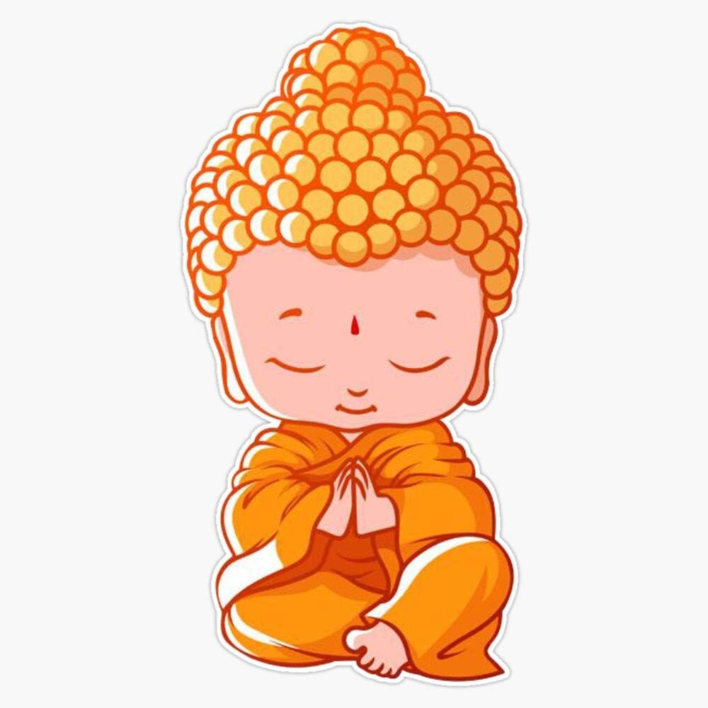 Amazon.com - Evan Decals Little Buddha Pattern Sticker Vinyl Bumper ...
