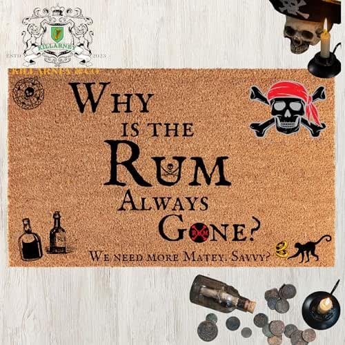 Amazon.com: Why Is The Rum Always Gone Mat, Pirate Doormat, Pirate ...