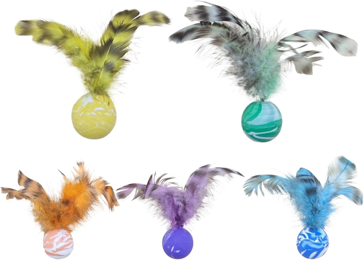 Amazon.com : Cat Ball Toy, Bouncy Ball Tails Cat Toys, 5 Pieces ...