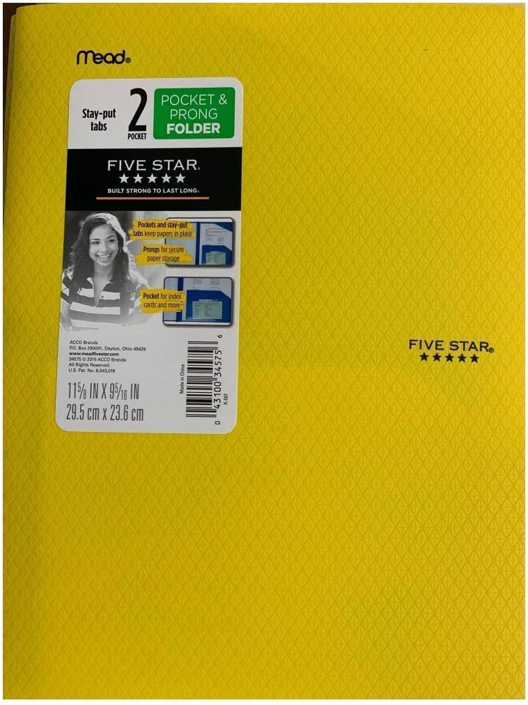 Amazon.com : Five Star 2-Pocket Folder, Stay-Put Folder, Folders with ...