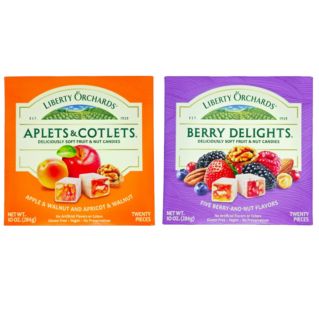 Amazon.com : Liberty Orchards Berry Delights and Aplets & Cotlets 20 oz ...