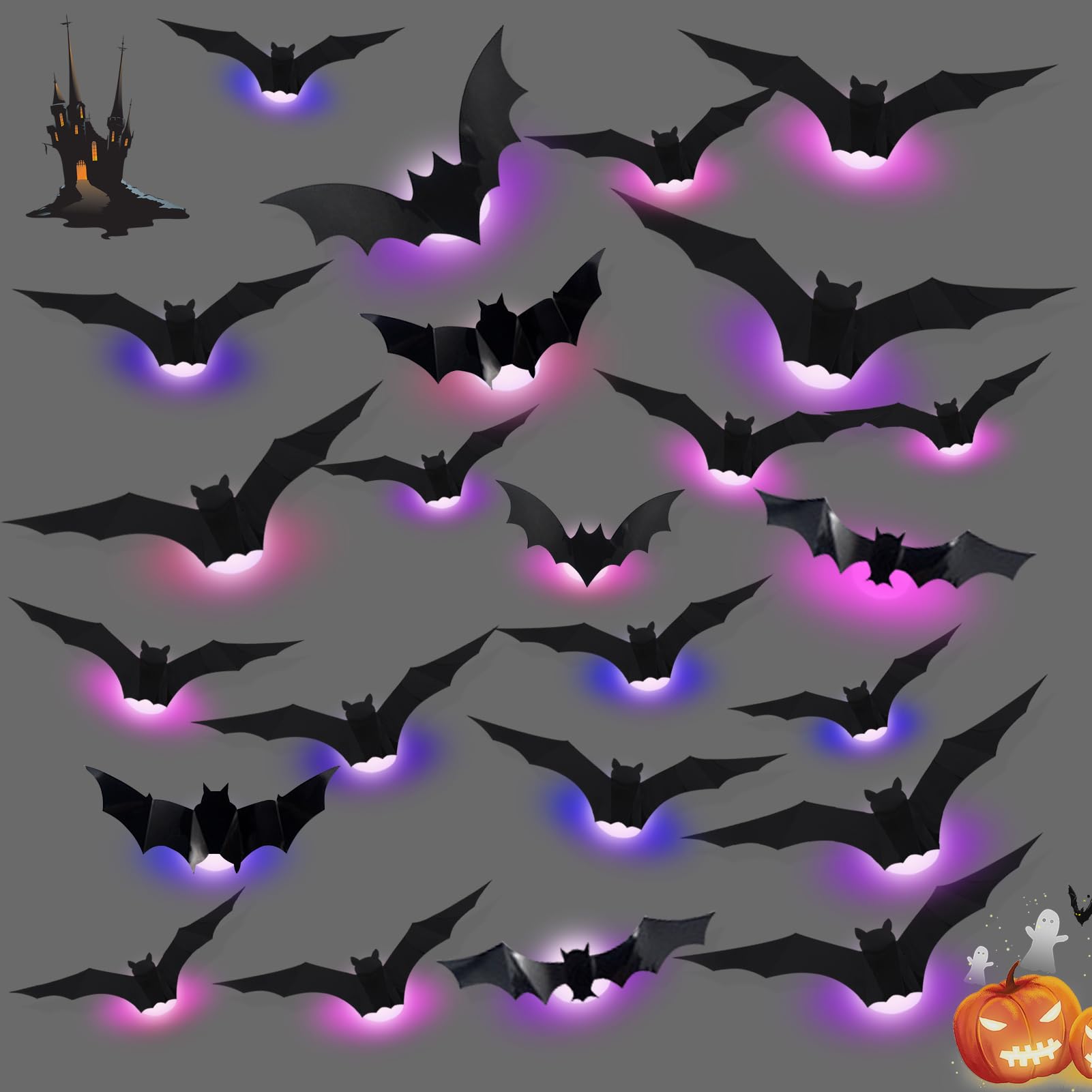 Set Of Bats Wall Set Of 20 X BATS Halloween Bat Decal Sticker Vinyl