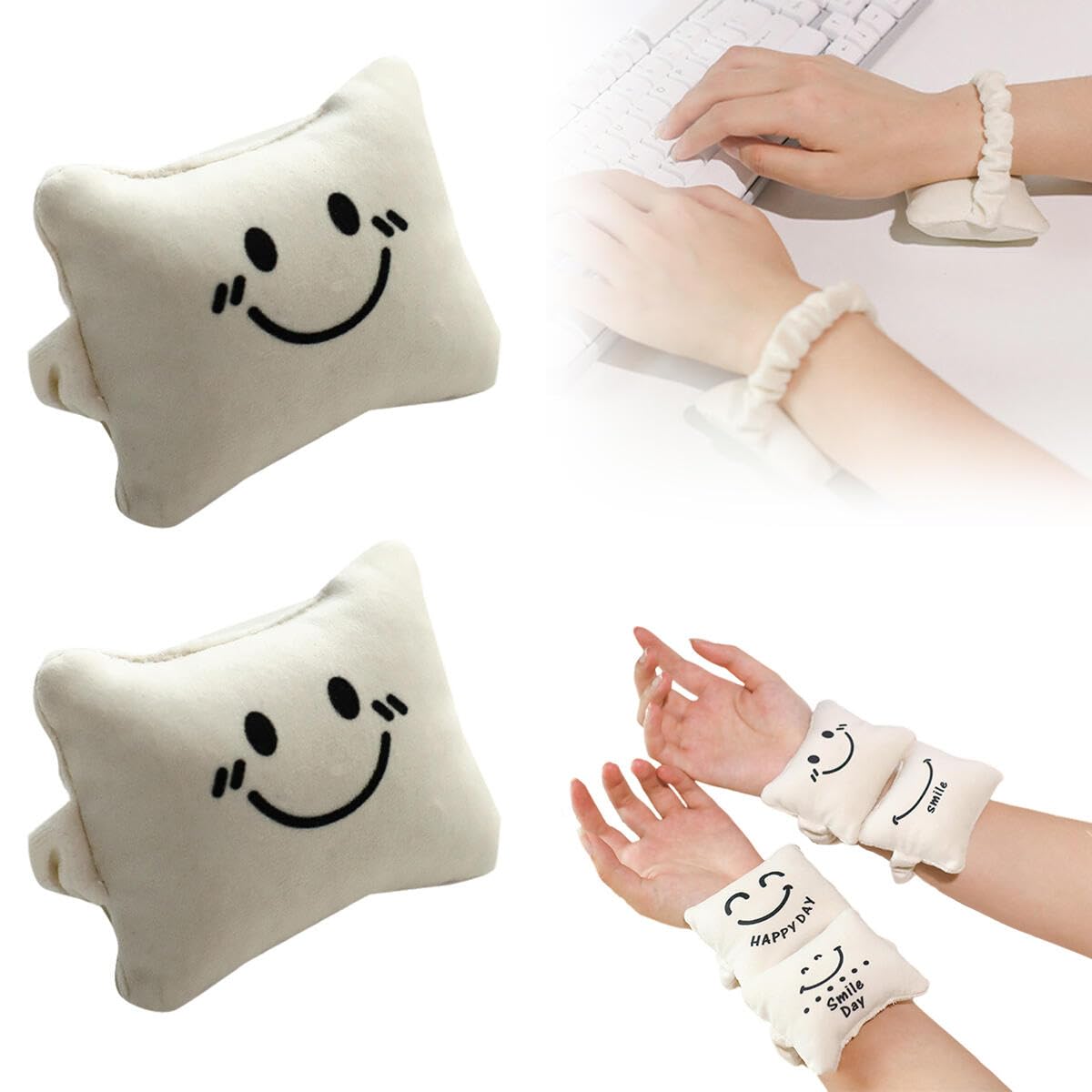 Goodern 2PCS Mouse Pad Wrist Rest,Smiling Face Keyboard Wrist Cushion ...
