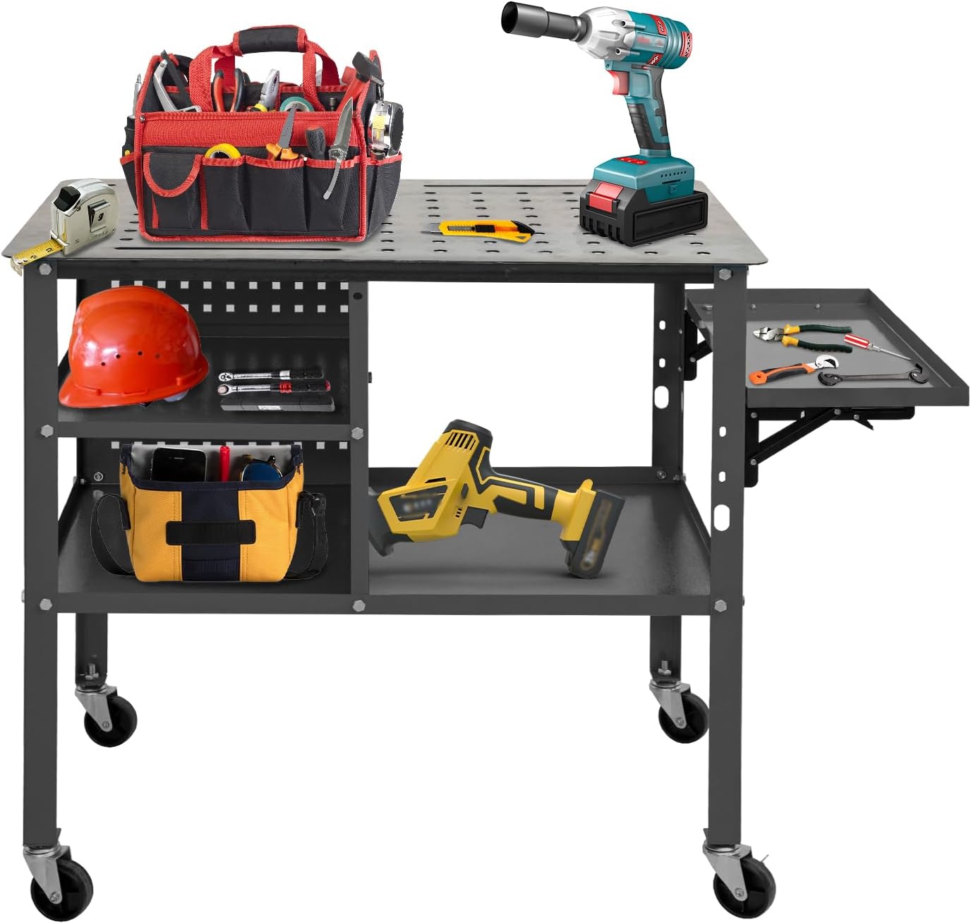 Reykilor Portable Steel Welding Table, 36"x24" Welding Workbench Table ...