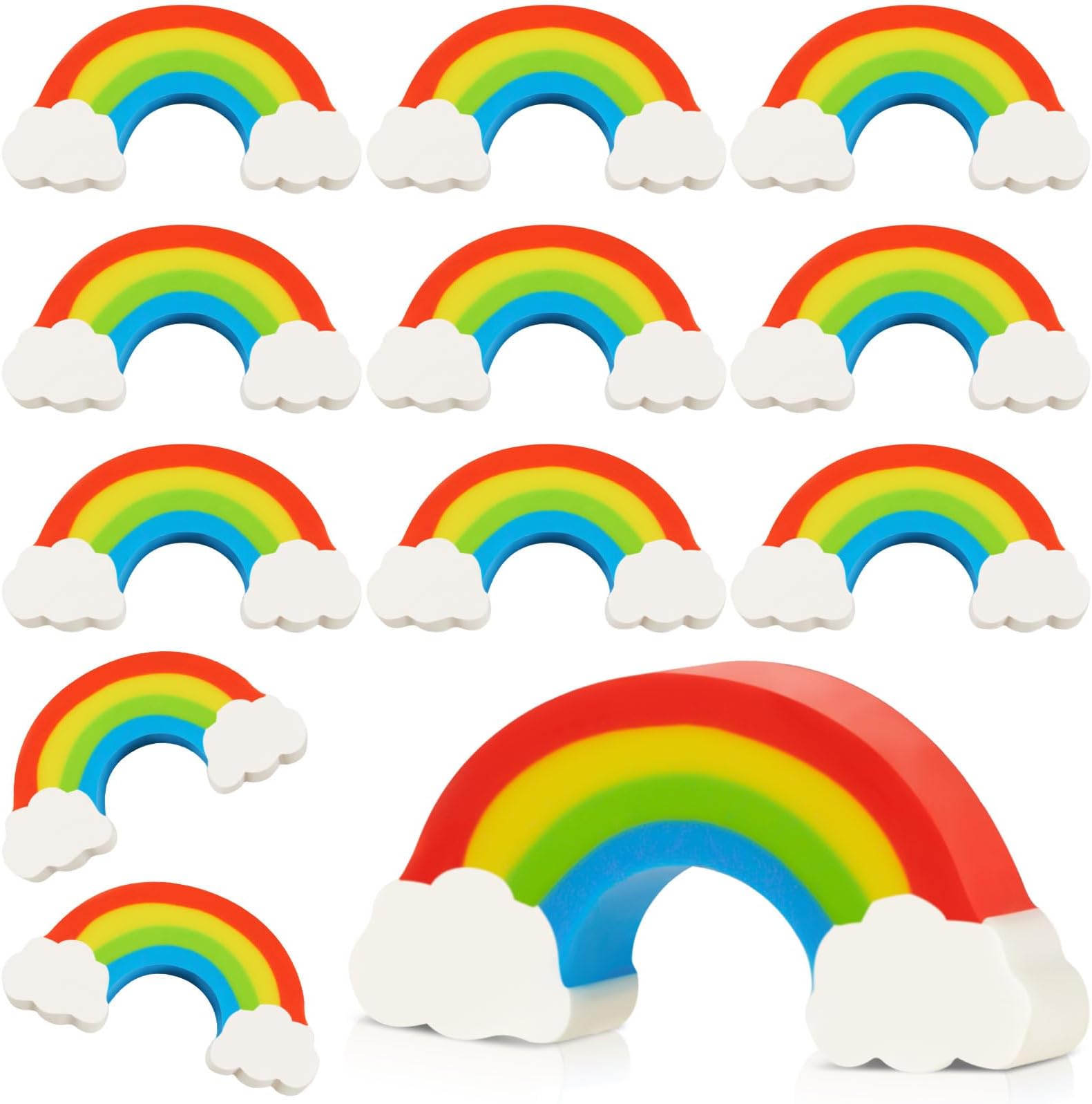 Tenare 36 Pcs Rainbow Eraser Colored Cute Erasers Back to School ...