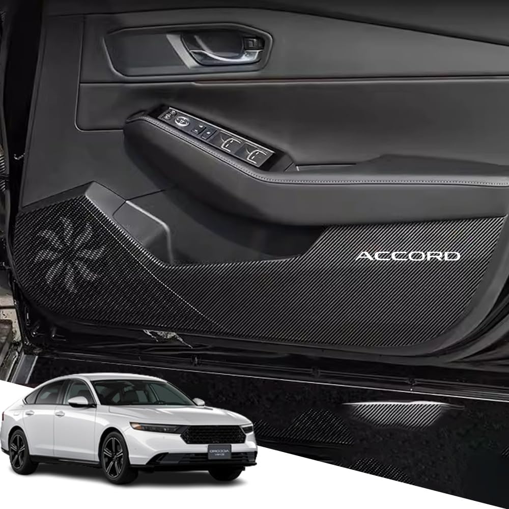 Amazon | Hearsheng ホンダ 新型アコード CY2 CY系(2024年3月~)専用レザー材質ドアキックガード インナードアプロテクション ドアトリムガード 運 内装パーツ ...
