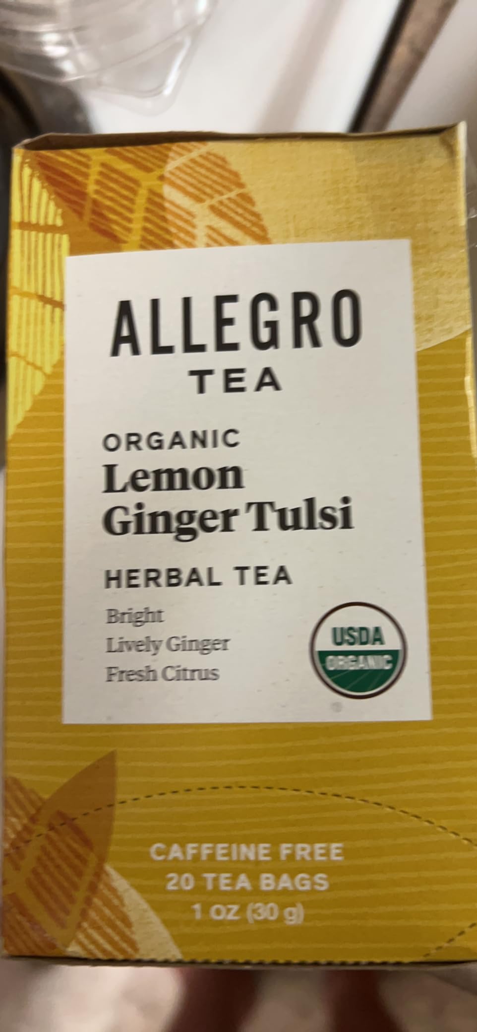 Amazon.com : Allegro Tea, Organic Lemon Ginger Tulsi Tea Bags, 20 ct ...