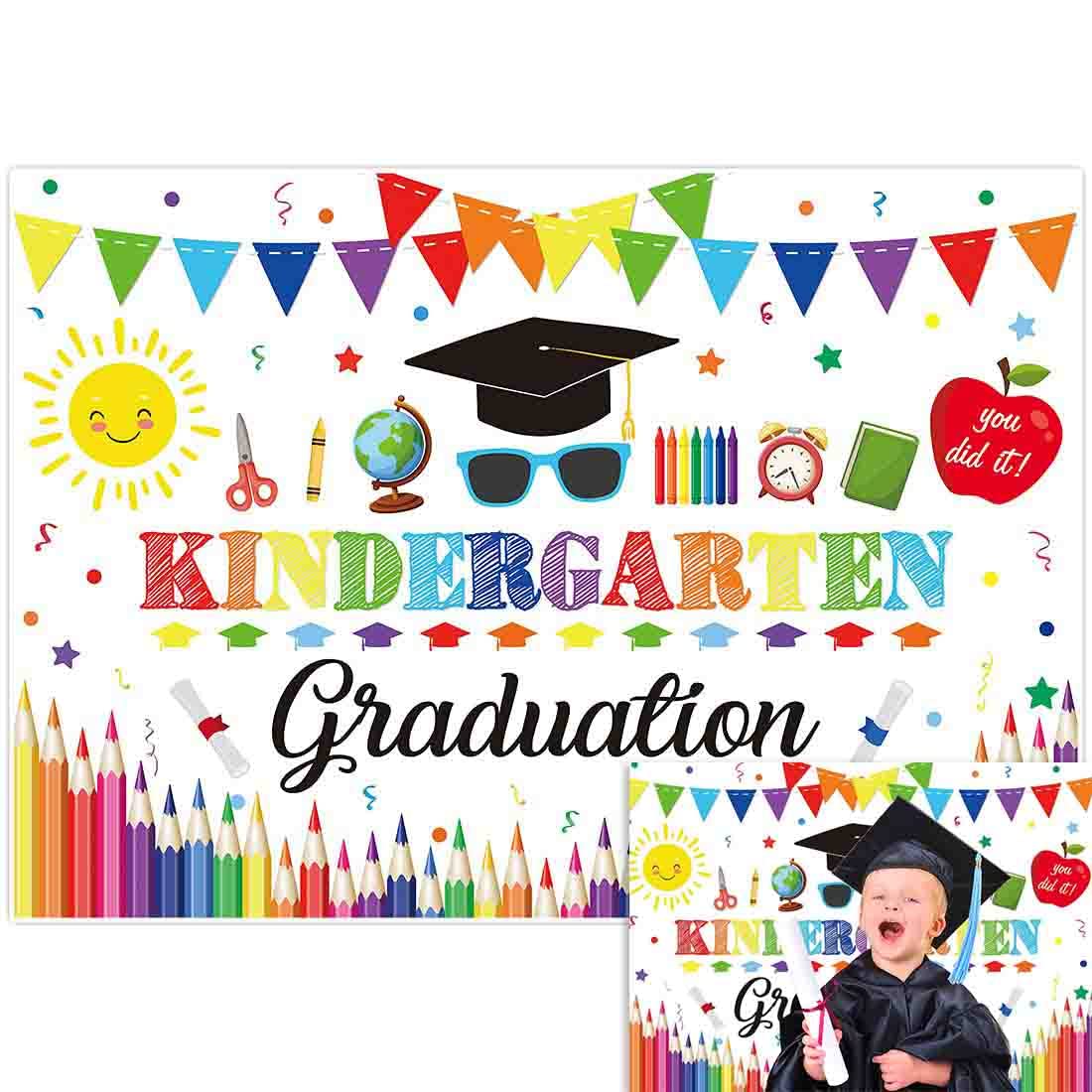 Buy Allenjoy 7x5ft Kindergarten Graduation Backdrop for Kids ...