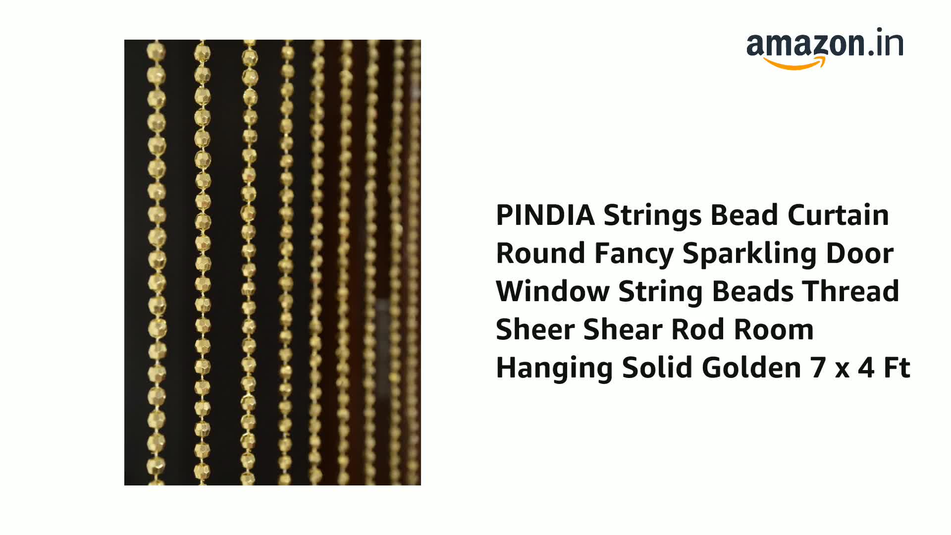 Watch PINDIA Strings Bead Curtain Round Fancy Sparkling Door Window ...