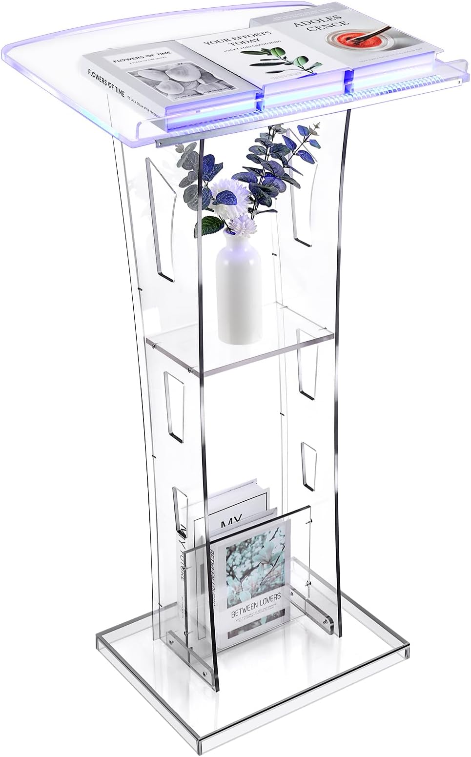 Amazon.com : Acrylic Podium Stand with Led Light, Clear Podium with ...
