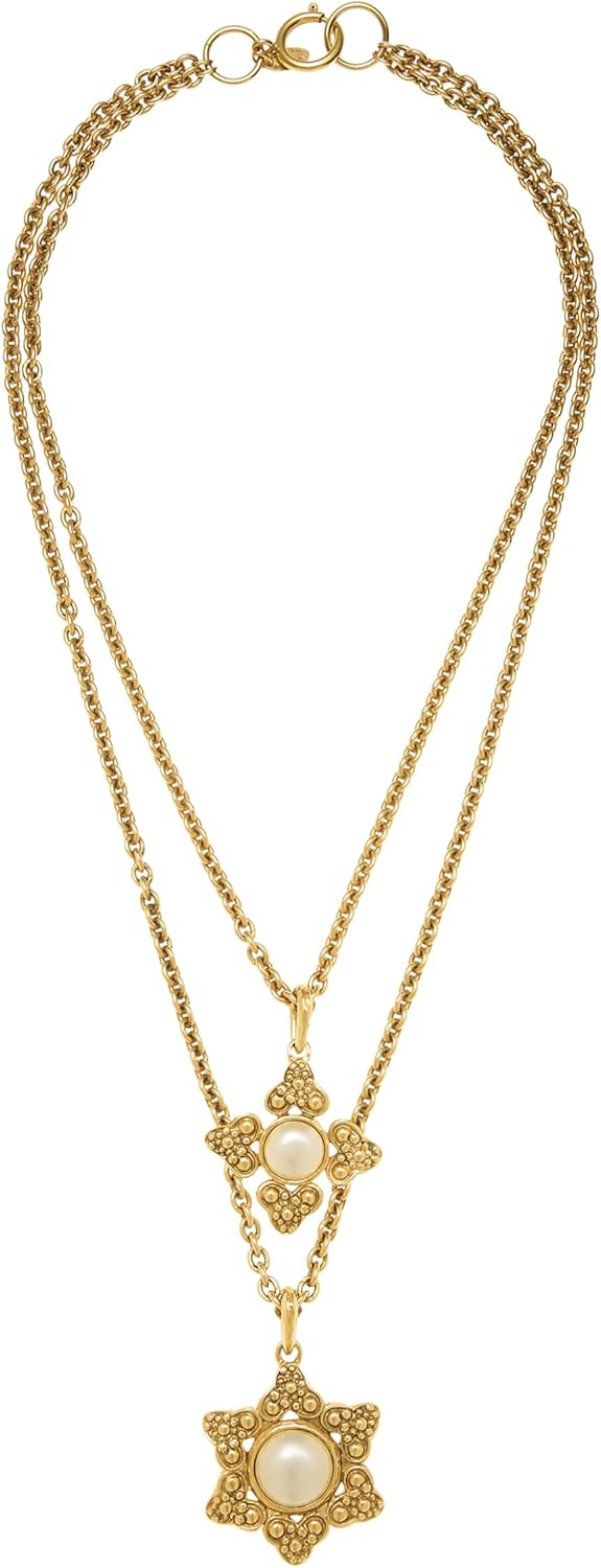 Amazon.com: Chanel, Pre-Loved Gold Faux Pearl Double Strand Long ...