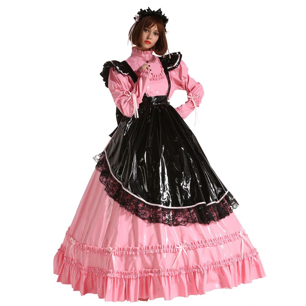 Buy GOceBaby French PVC Prissy Sissy Maid Lockable Long Dress Costume ...