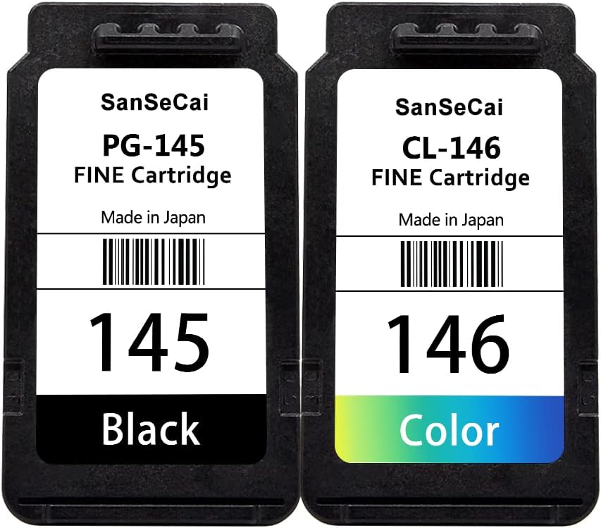 SanSeCai para Canon Pixma PG-145 CL-146 Cartuchos de tinta | Negro/Tri-Color Estándar iP2810 ...