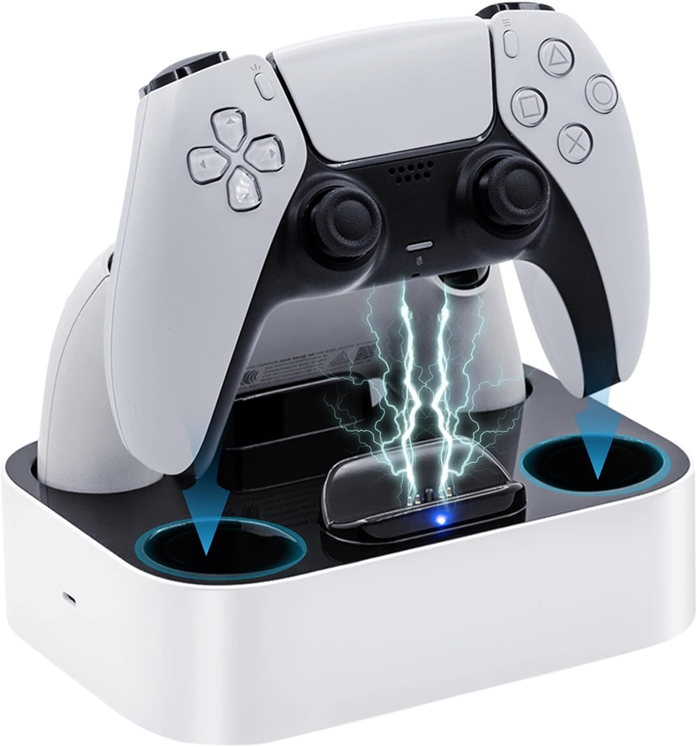 Amazon.com: Mcbazel 充電站 適用於 PS5 控制器,雙快速充電底座,附 LED 指示燈、PS5 充電座支架,適用於 PlayStation 5 DualSense 和邊緣 ...