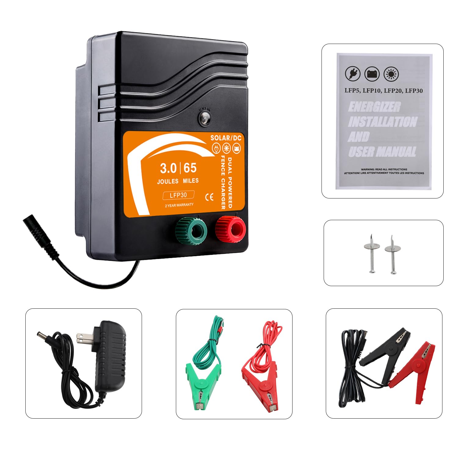 Electric Fence Energizer Dual Fence Charger 110v Plug In 12v ...