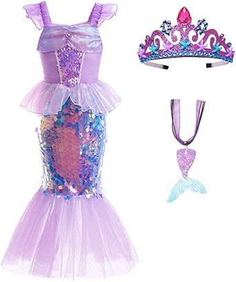 Amazon.com: Girls Princess Mermaid Costume Mermaid Dress Up Fish Tail ...