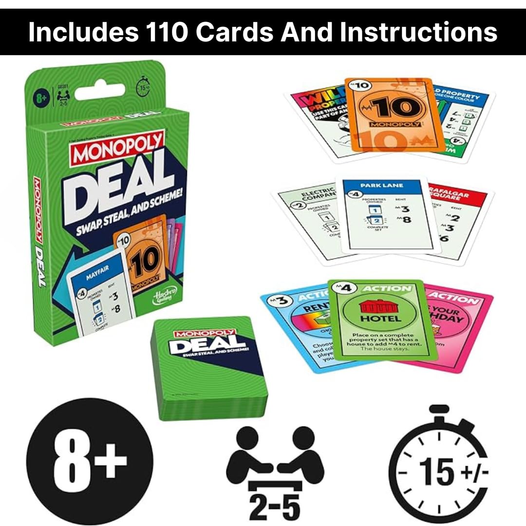 Uno Cards & Monopoly Deal – Card Games Set + Scorecards | Uno Card Game ...