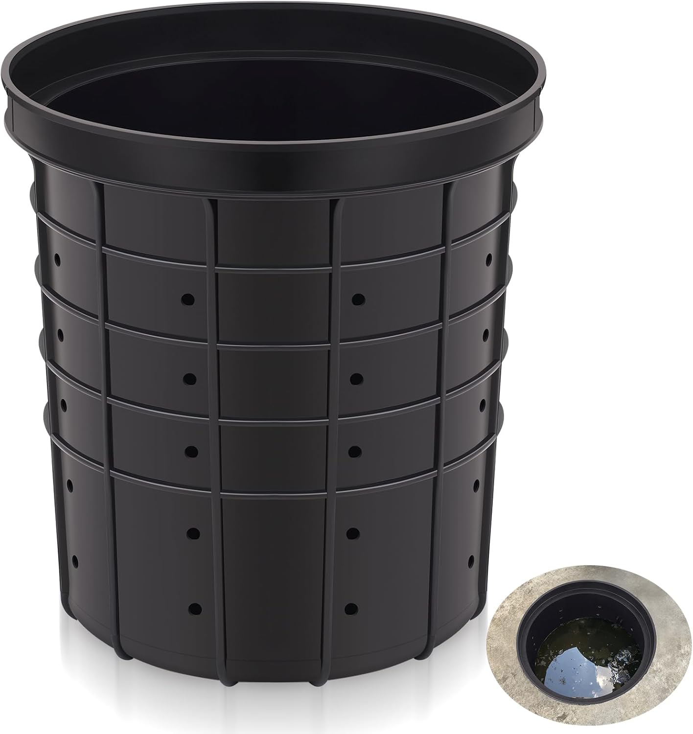 Memorywuu Perforated Sump Basin Perforated Sump Pump Bucket with 40 ...